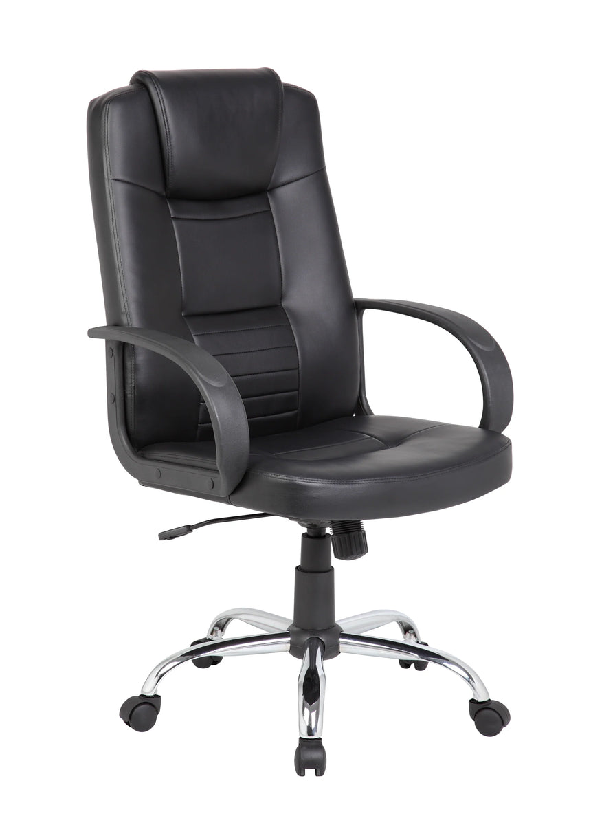 Silla SIT Gerencial, respaldar alto, piel sintética, base cromada. Col – Skytek Honduras