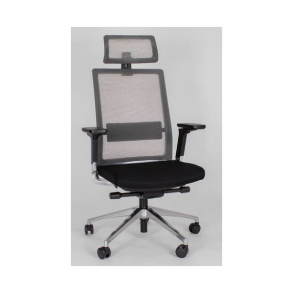 Silla SIT con Respaldo Alto / Ajustable / Base Cromada / Color Negro / – Skytek Honduras