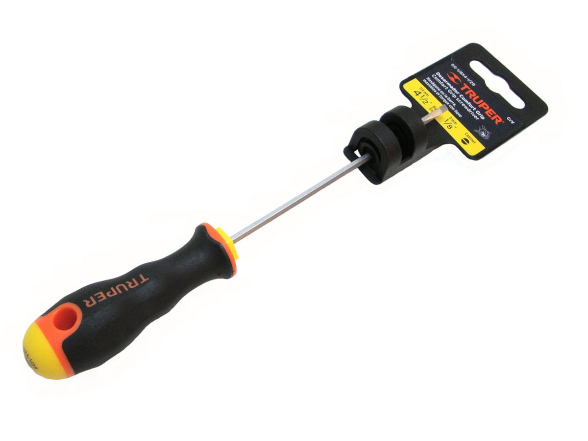 Desarmador Plano Truper 1/8X4-1/2 / Mango Bicolor. – Skytek Honduras